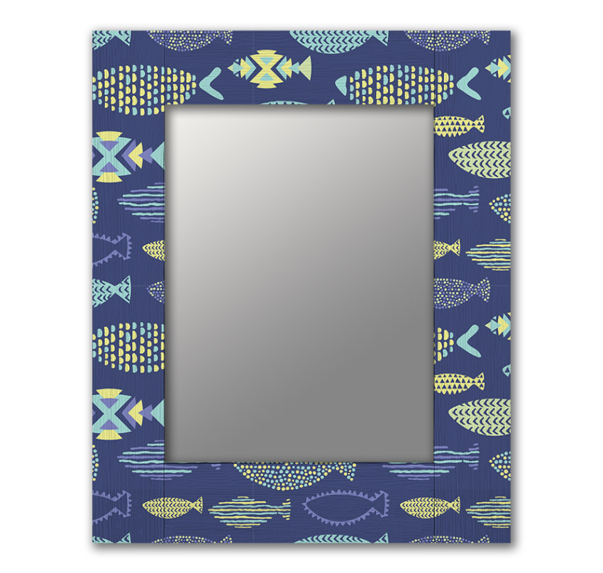 Настенное зеркало Синие рыбки 65х80 см