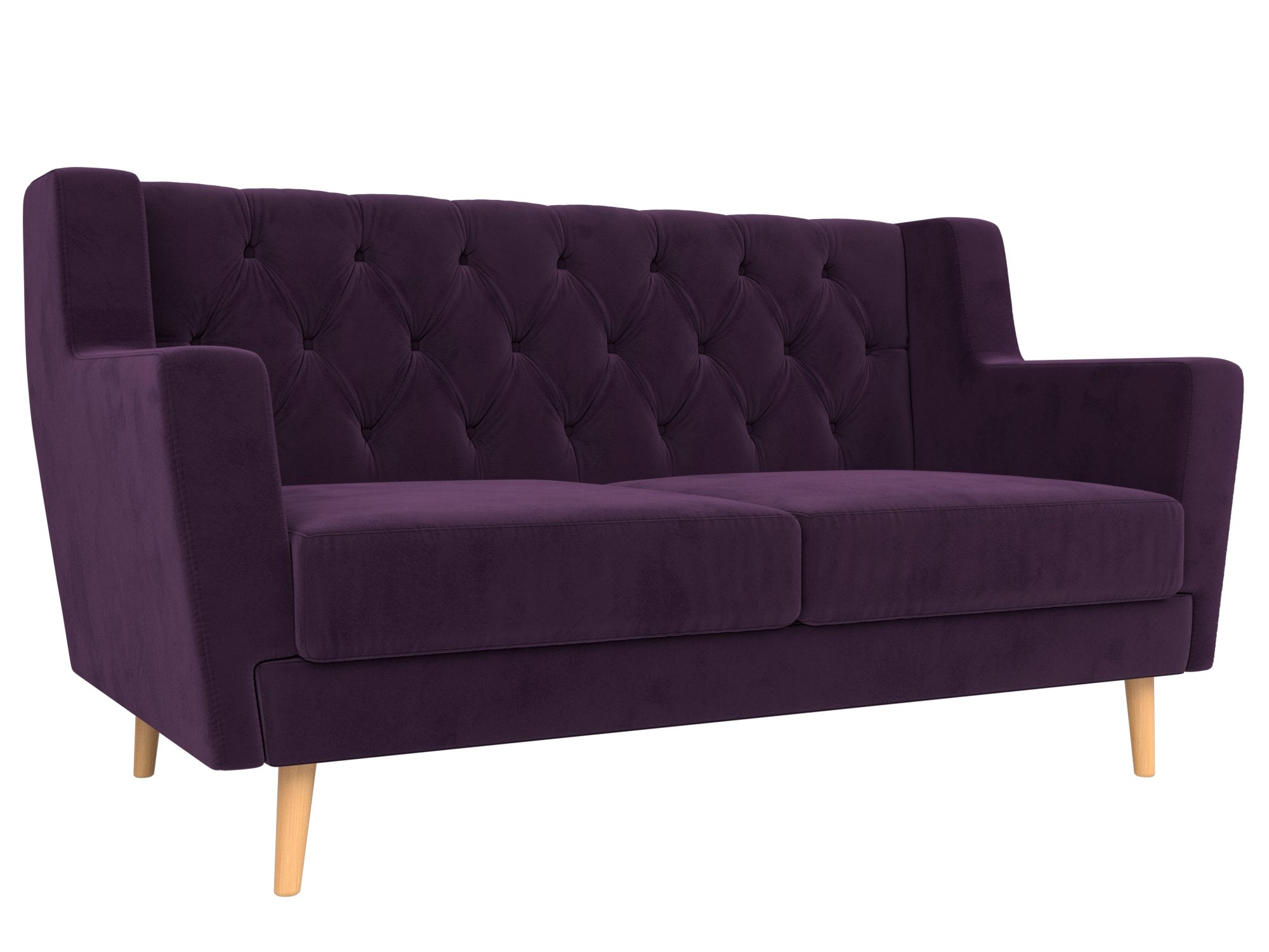 Прямой диван Брайтон 2 Люкс велюр фиолетовый