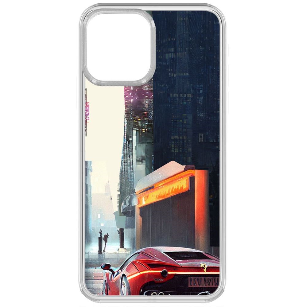 Чехол-накладка Krutoff Clear Case Сити для iPhone 13 Pro