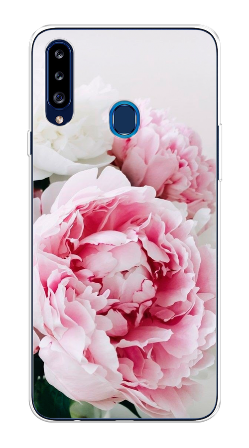 Чехол на Samsung Galaxy A20s  "Розовые и белые пионы"