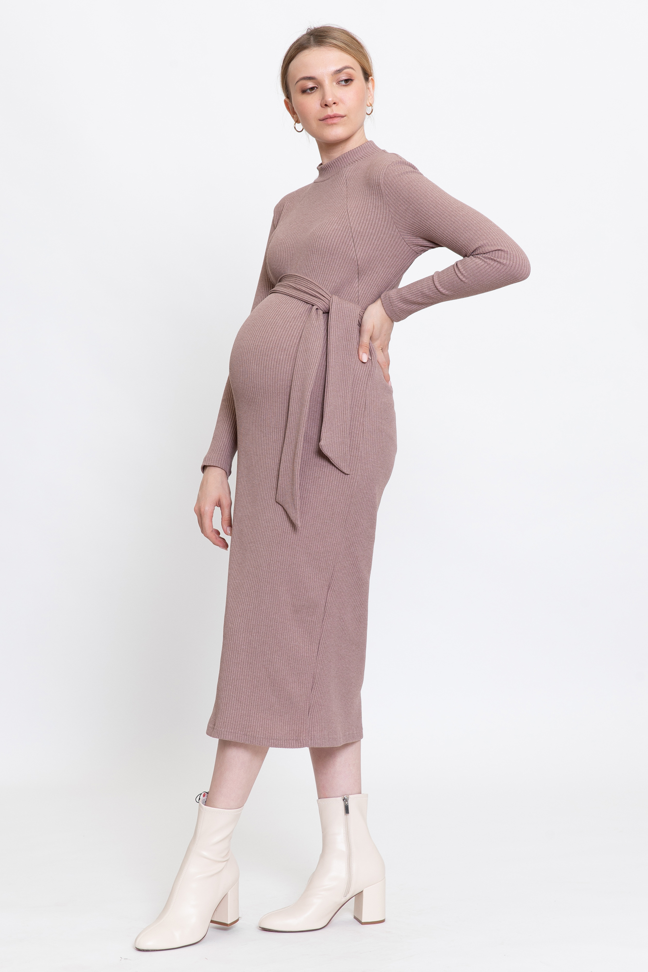 Платье для беременных женское Magica bellezza 0178а коричневое 50 RU