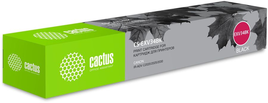 Тонер-картридж для лазерного принтера CACTUS CS-EXV34BK (CS-EXV34BK) черный, совместимый