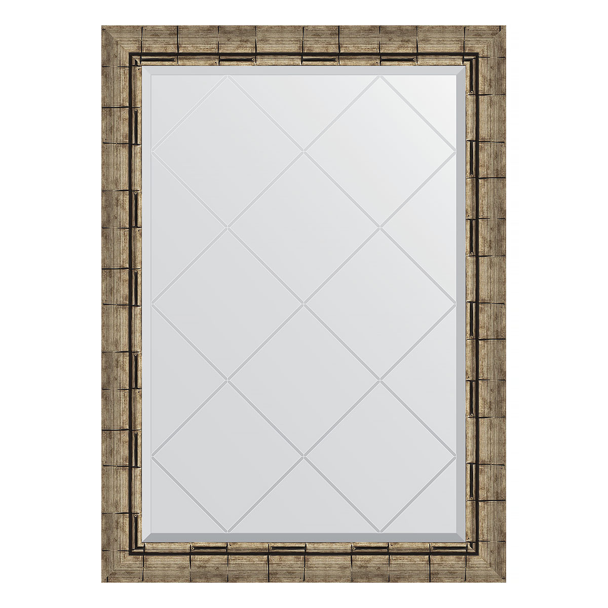 Зеркало с гравировкой в раме 73x101см Evoform BY 4179 серебряный бамбук
