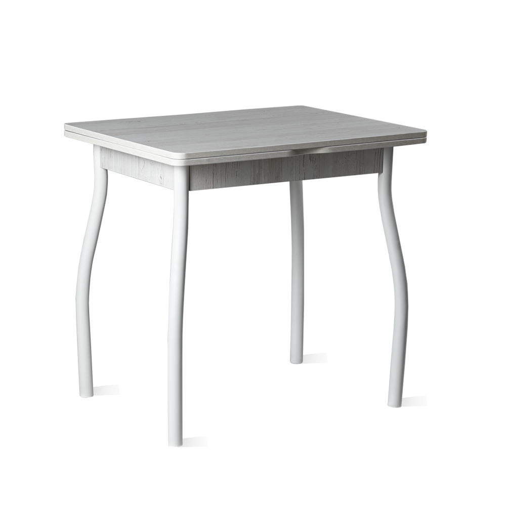 Стол для кухни Фортресс Дуэт.4, Сосна винтерберг/Белый муар, комплект ног №1.1.