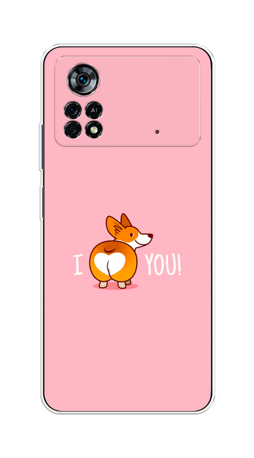 Чехол на Xiaomi Poco X4 Pro 5G "Корги I love you"