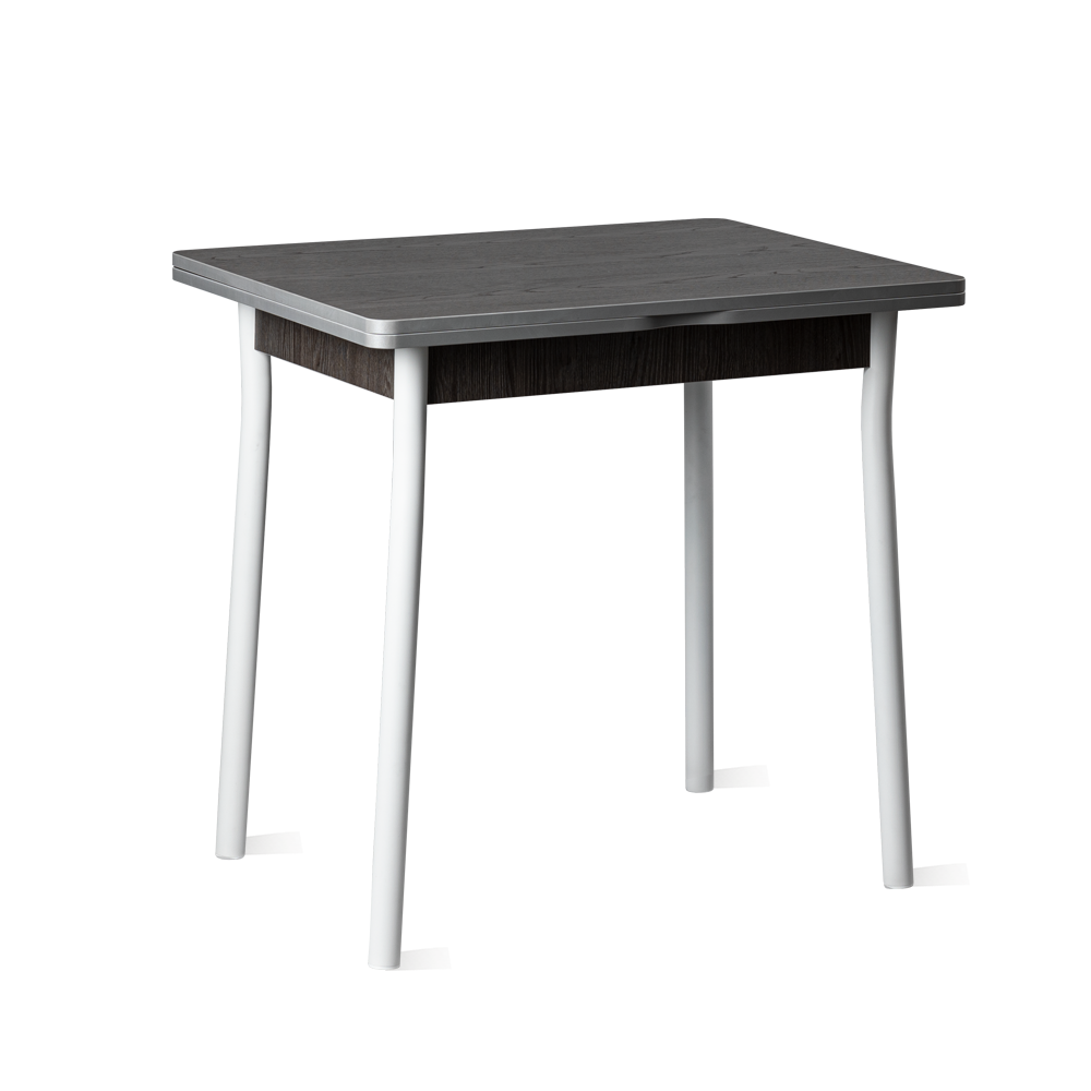 Стол для кухни Фортресс Дуэт.4, Ясень анкор темный/Белый муар, комплект ног №2.1.