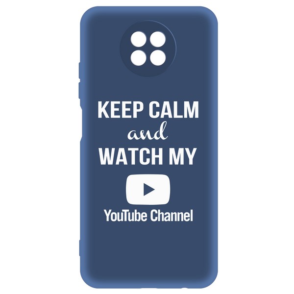 Чехол-накладка Krutoff Silicone Case YouTube для Xiaomi Redmi Note 9T (синий)