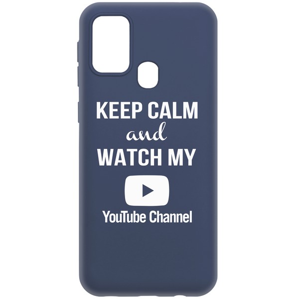 Чехол-накладка Krutoff Silicone Case YouTube для Samsung Galaxy M31 (M315) синий