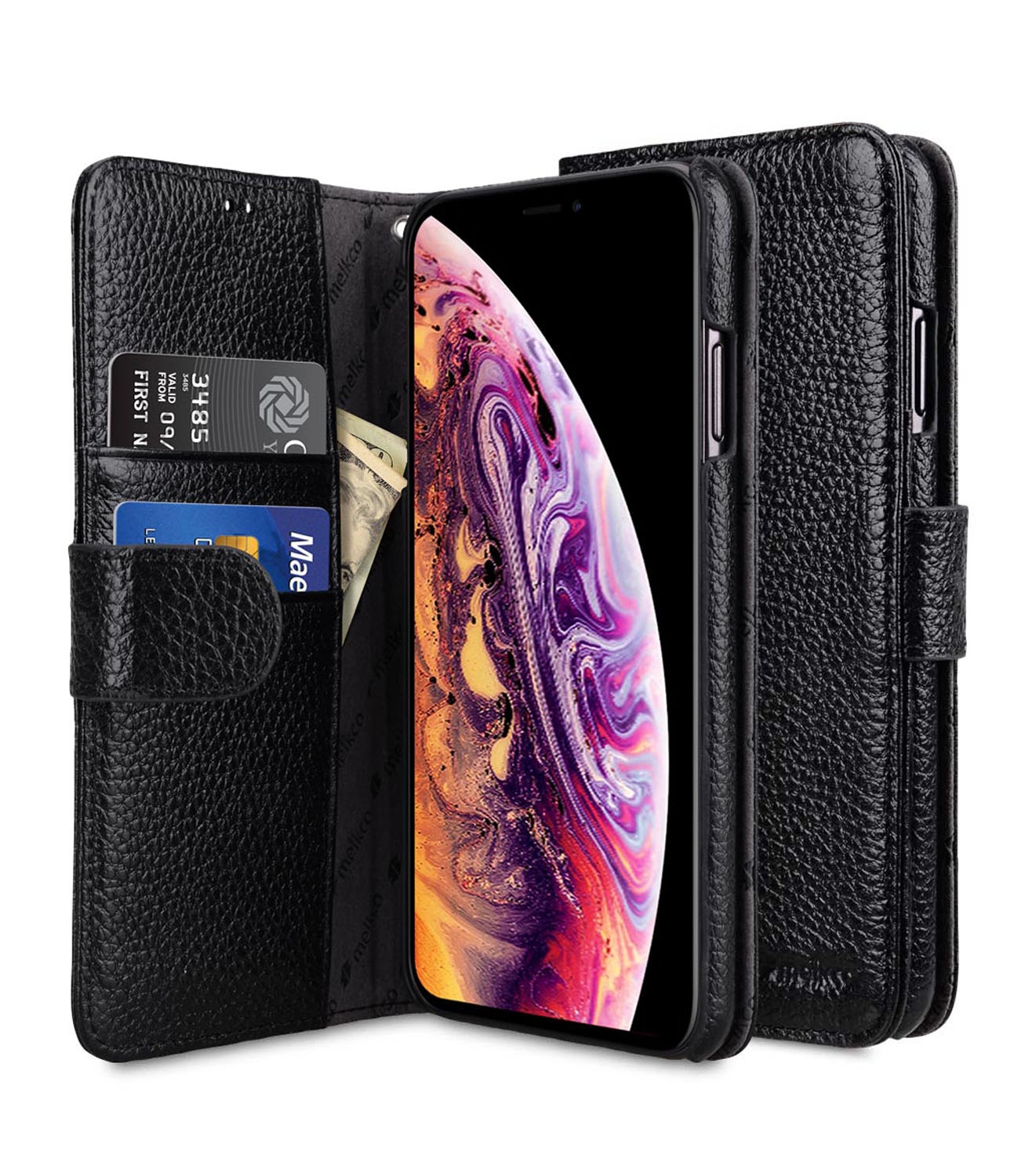 Кожаный чехол книжка Melkco для Apple iPhone 12 mini (5.4") - Wallet Book Type, черный