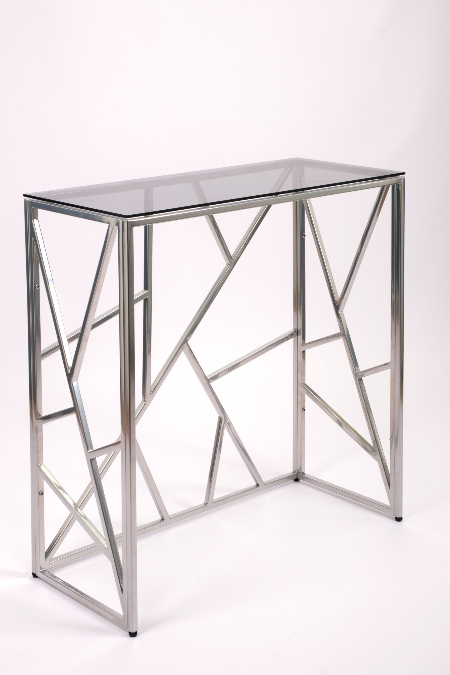 Консольный стол AllConsoles Чедер 1053-CS grey серебряный, 80х35х80