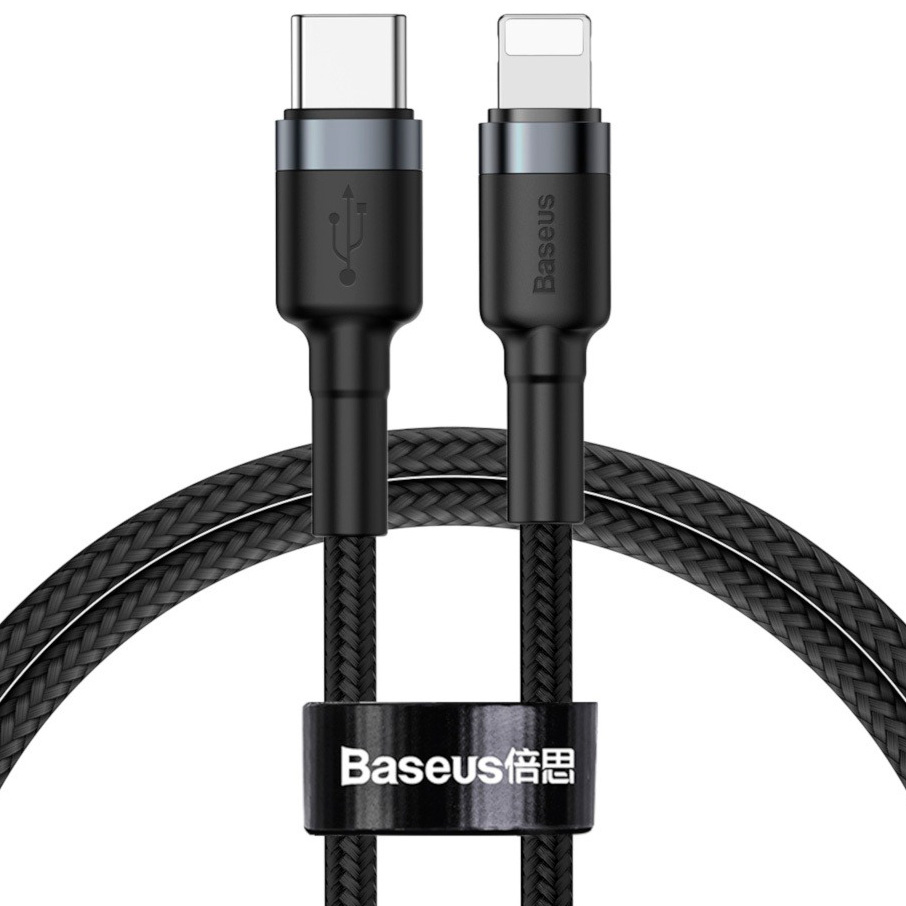 Кабель Baseus Cafule Cable USB Type-C - Lightning 1м Black/Grey