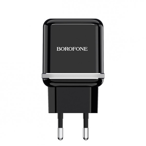 Сетевое зарядное устройство Borofone BA25A, 2xUSB, 2,4 A, black
