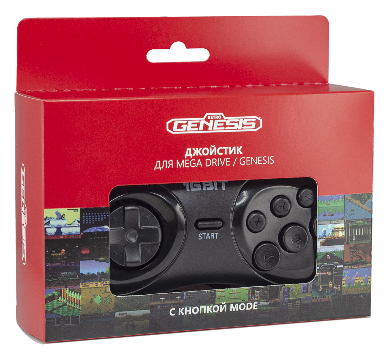 Геймпад Retro Genesis Mode Button для Sega Black (ACSg11)