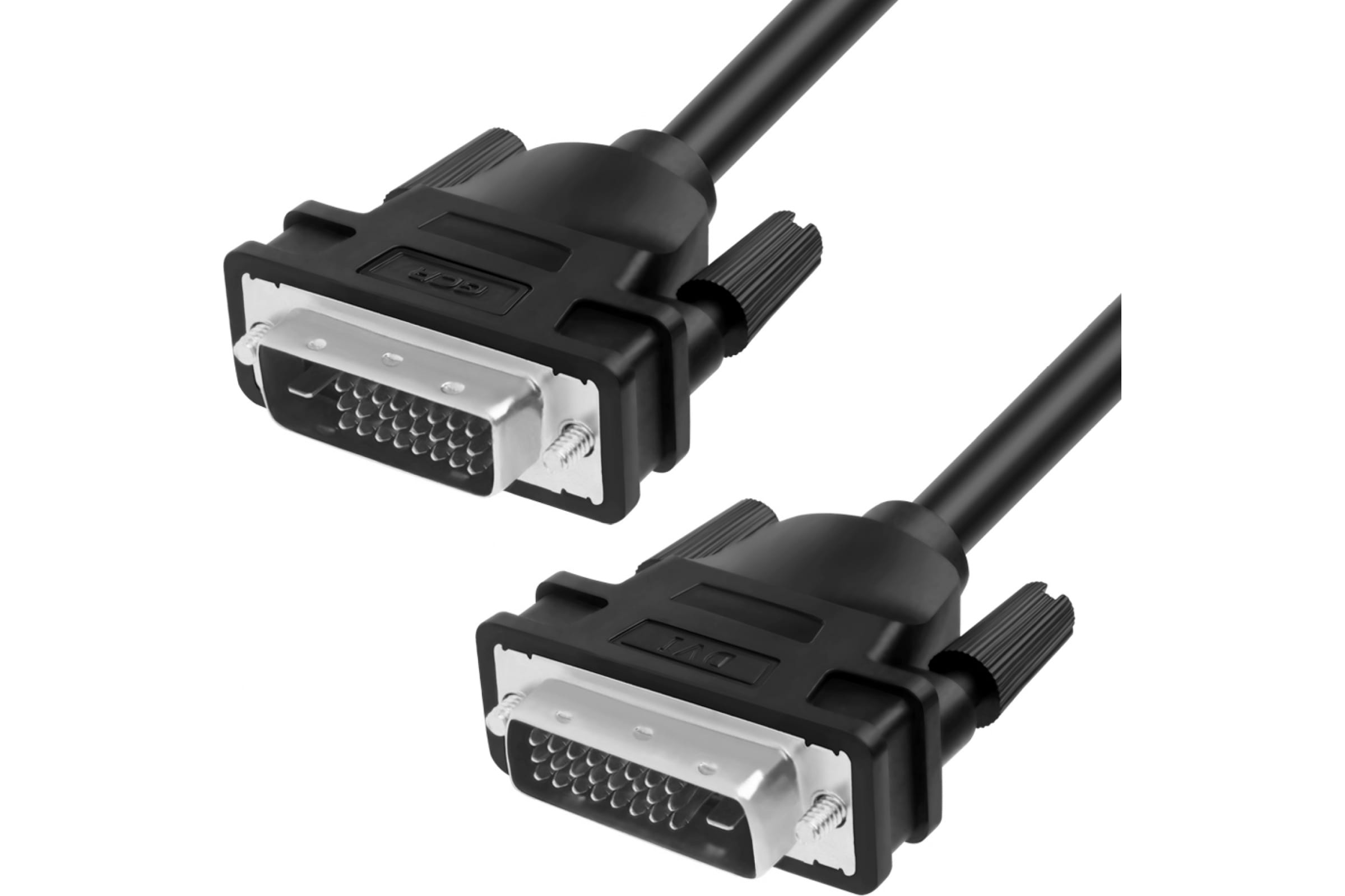 GCR Кабель 5.0m DVI-D, черный, OD 8.5mm, 28 AWG, DVI/DVI, 25M/25M, двойной экран