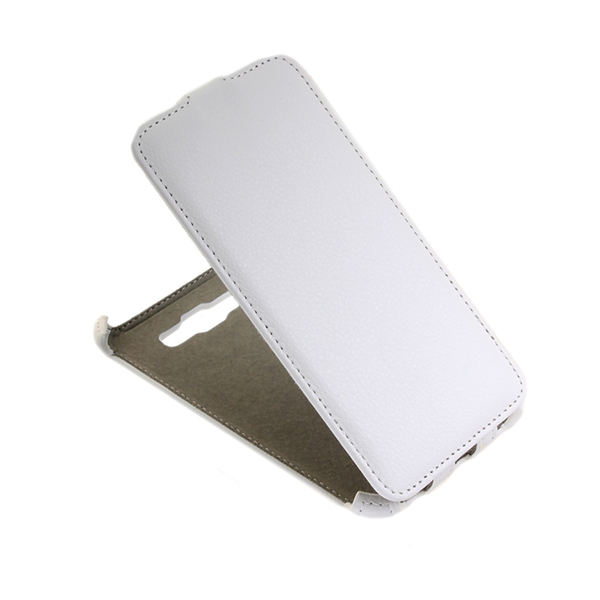 Чехол для Samsung SM-E700 (Galaxy E7) флип кожзам №1 <белый>