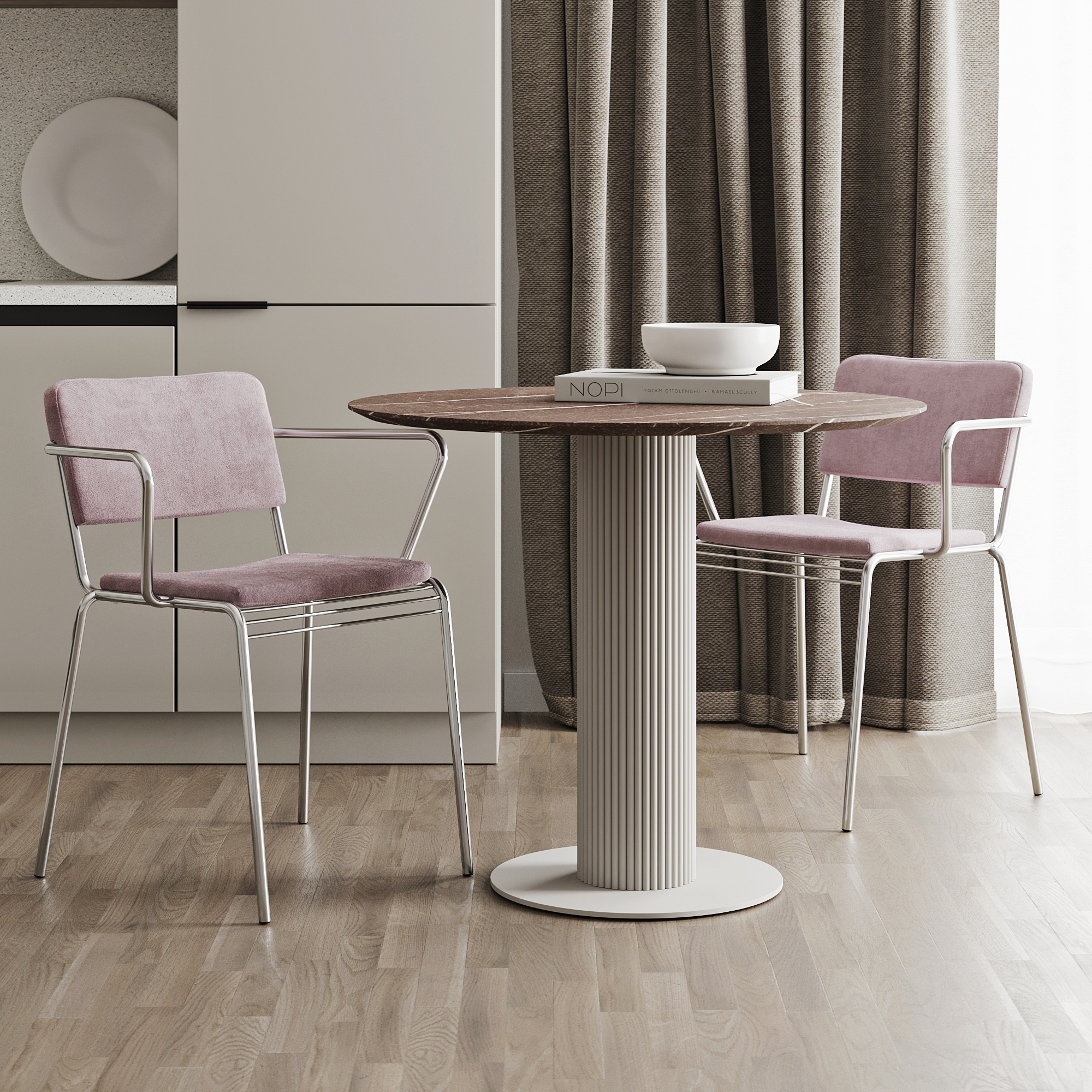 Комплект стульев для кухни ArtCraft Cast LR 2 шт., с мягкими подушками розового цвета