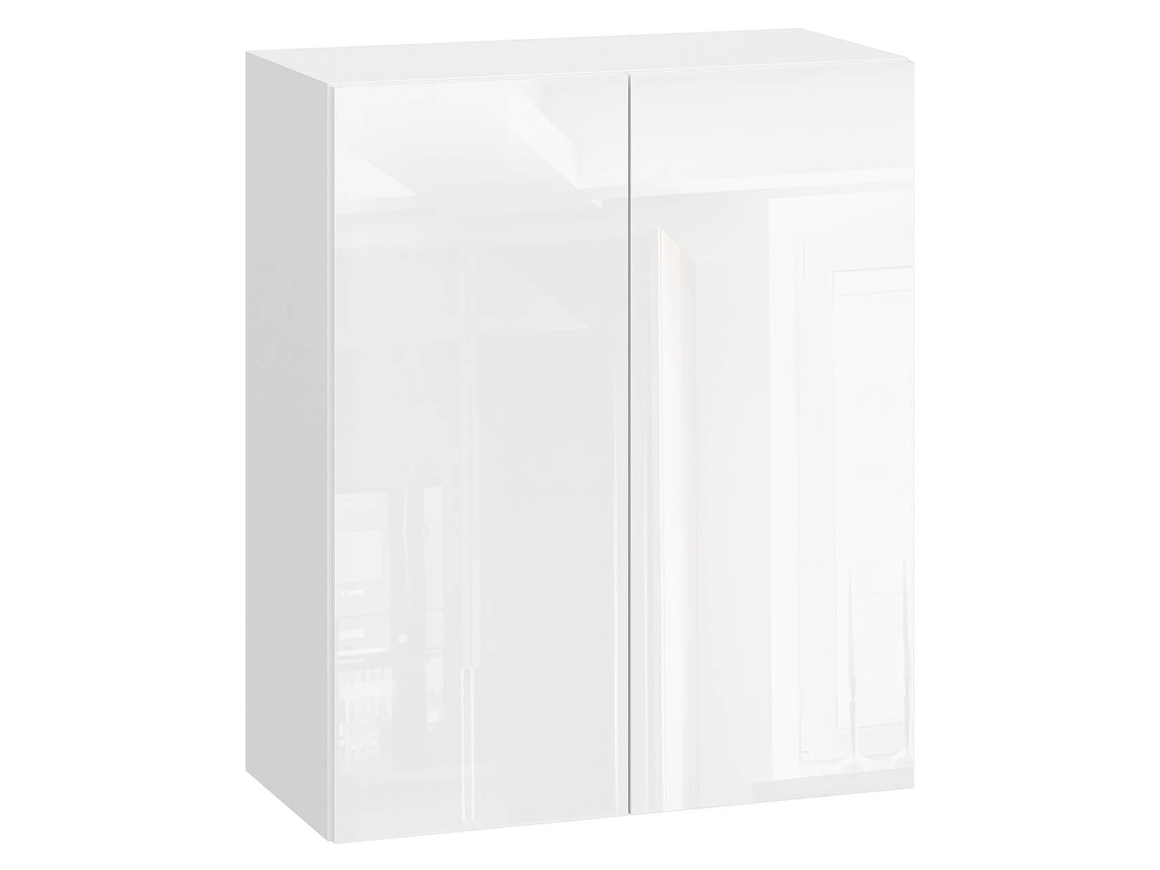 Навесной шкаф СВ-Мебель Модерн Белый / Белый глянец (Бруно) 600 мм