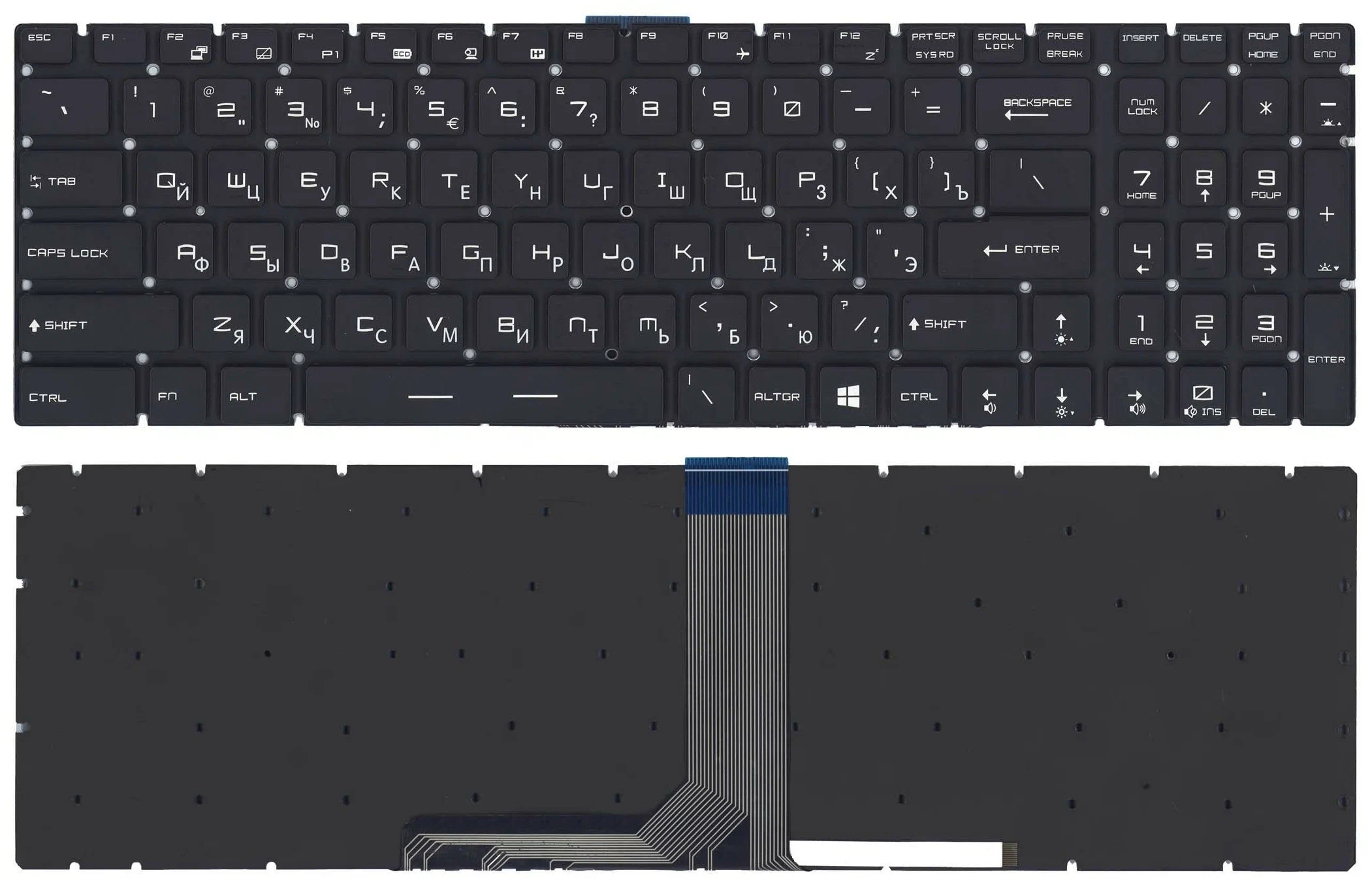 Клавиатура для ноутбука MSI GT72, GS60, GS70, WS60, GE62, GE72, цвет черная, с подсветкой