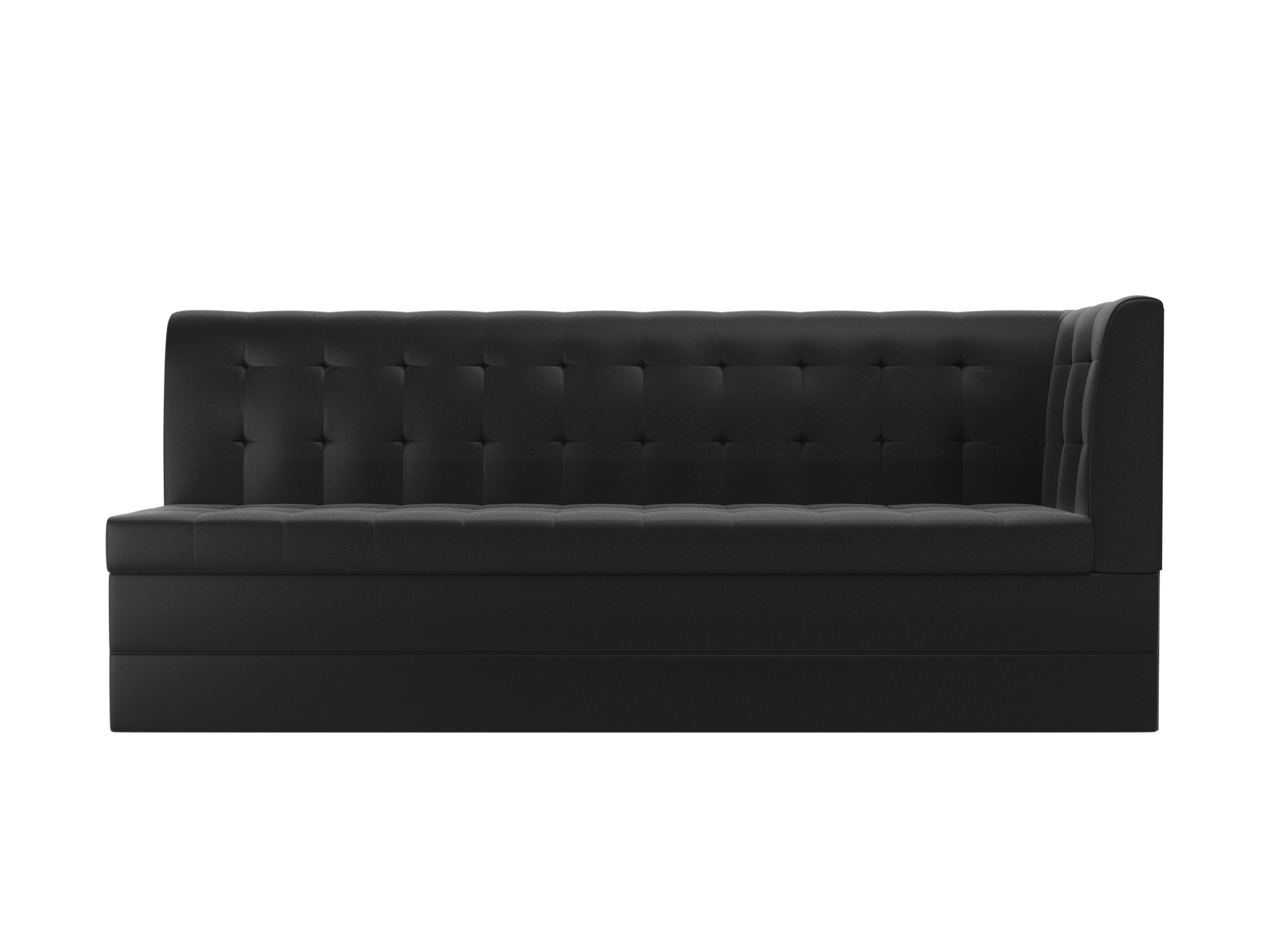 Кухонный угловой диван 4Home Бриз, 181x62x85см, дельфин, черный, экокожа