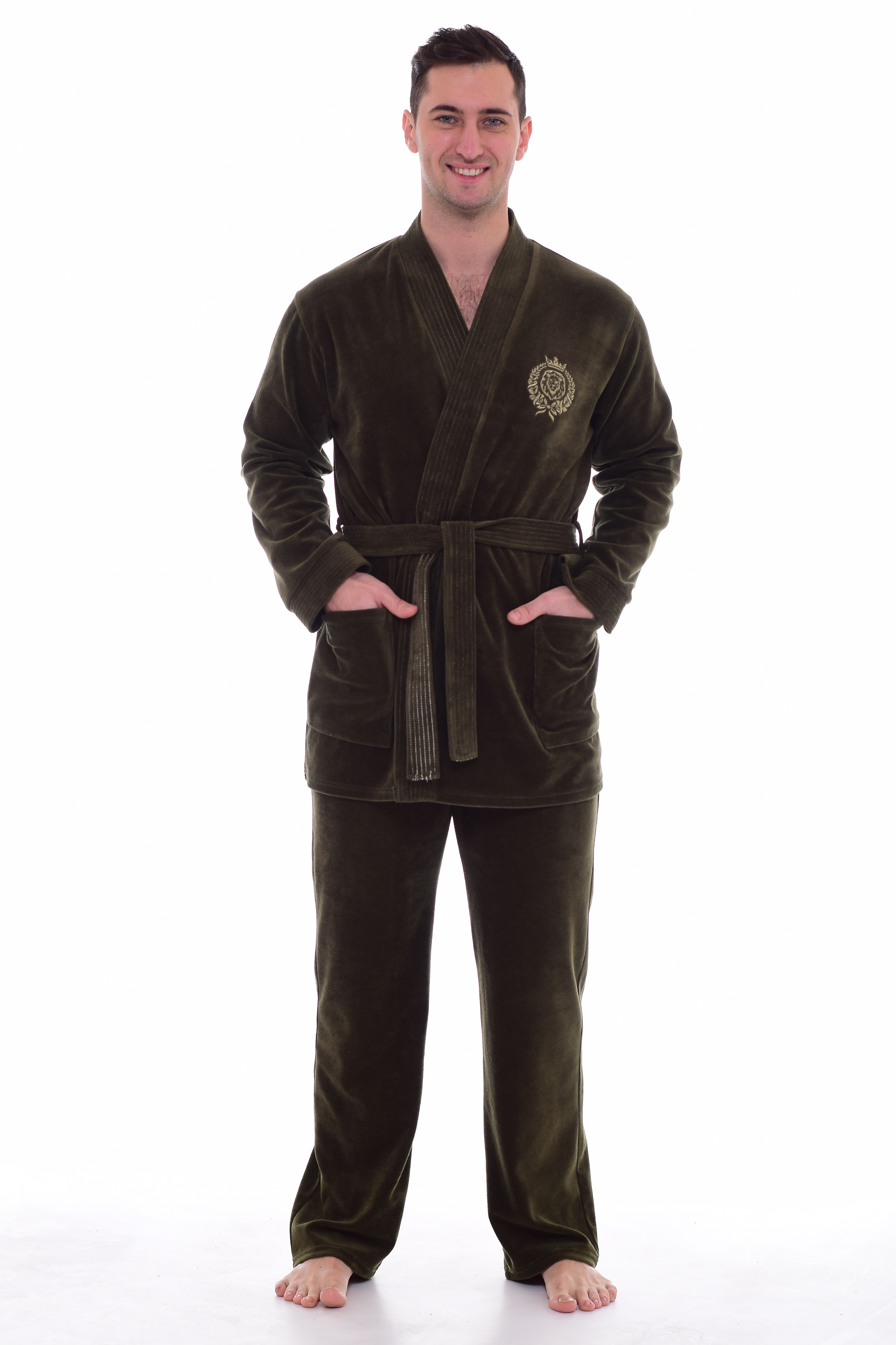 Комплект домашний мужской Новое кимоно 9-120 хаки 48 RU