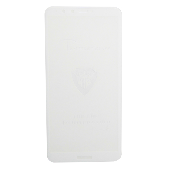 Защитное стекло для Huawei Y9 2018 (FLA-LX1) (2,5D/полная наклейка) <белый>
