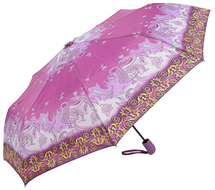 Зонт складной женский полуавтоматический Rain Lucky 723 A-LAP фиолетовый