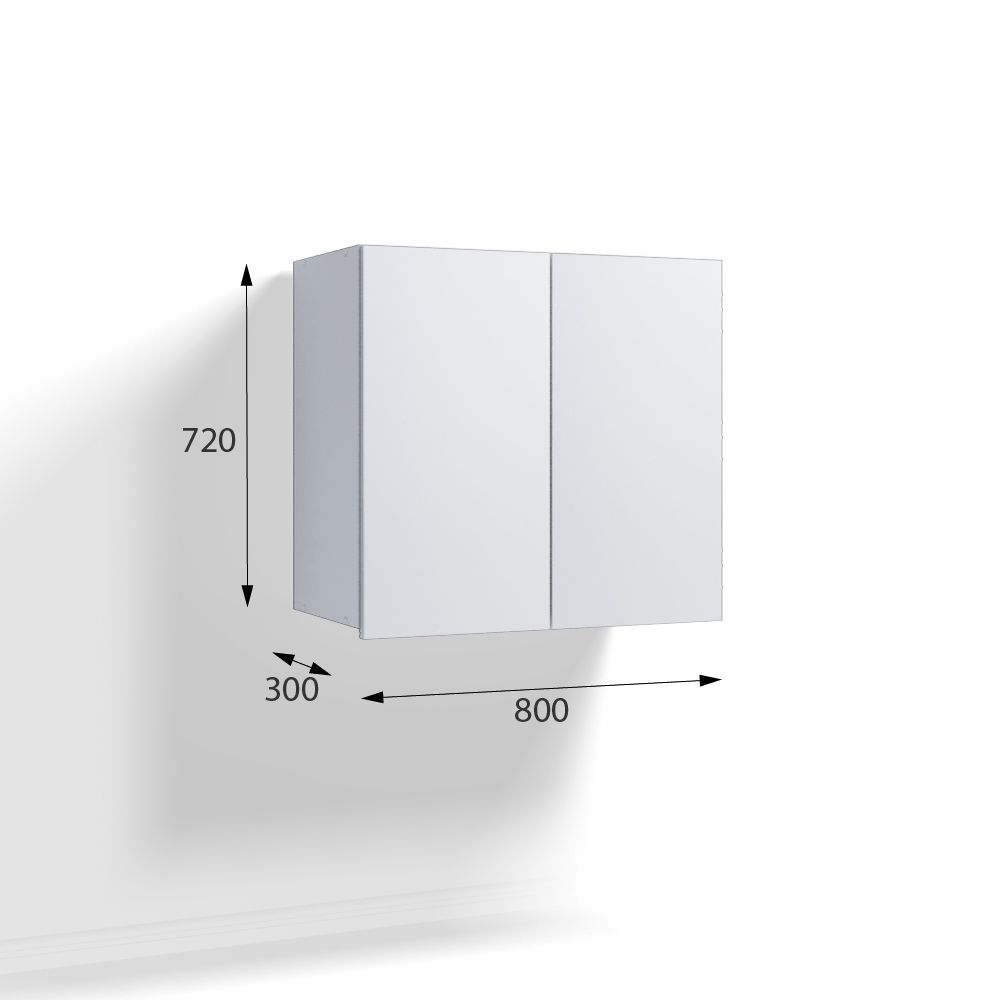 Кухонный модуль навесной Velardy, две двери 80см, белый