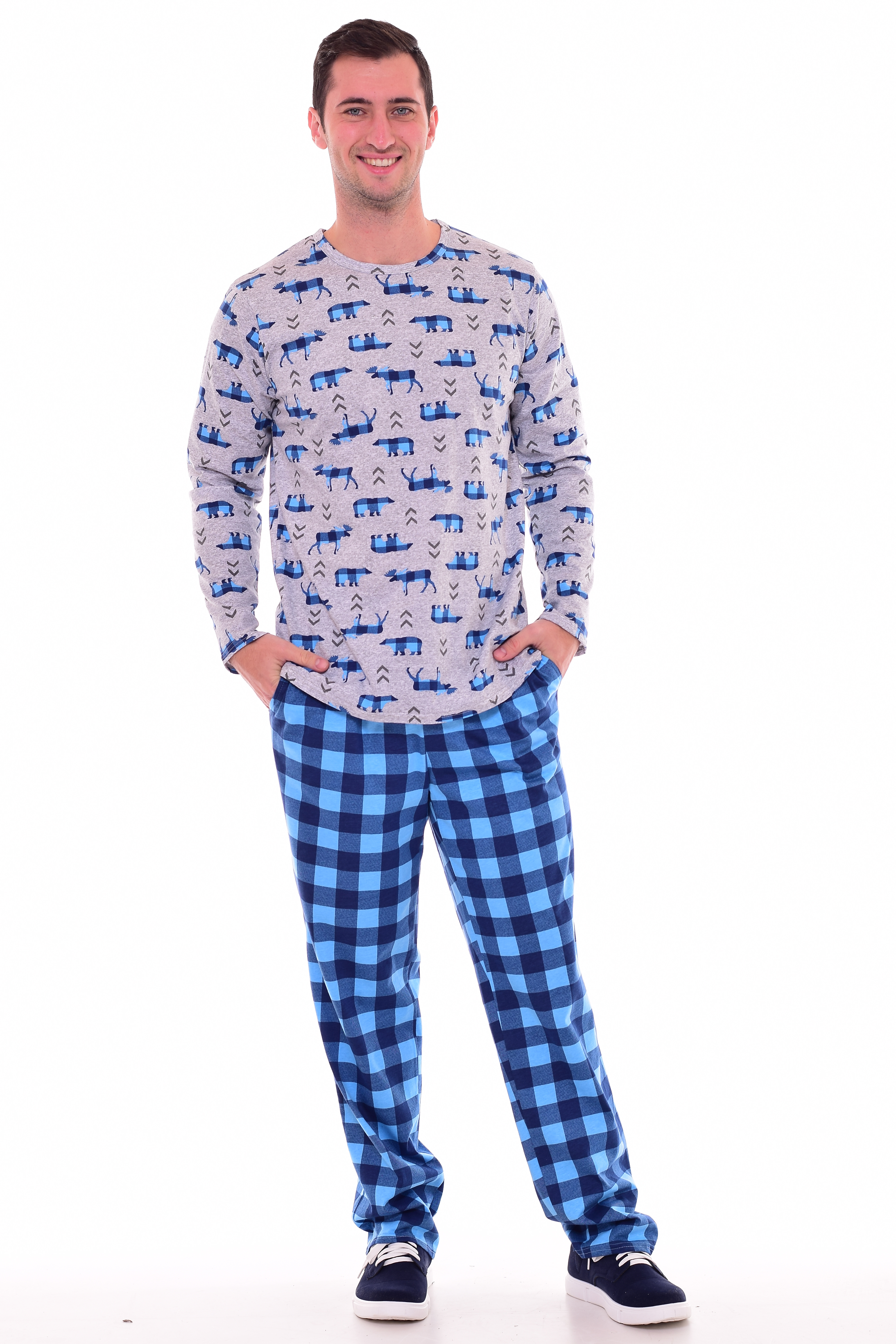 Пижама мужская Новое кимоно 9-147 синяя 58 RU
