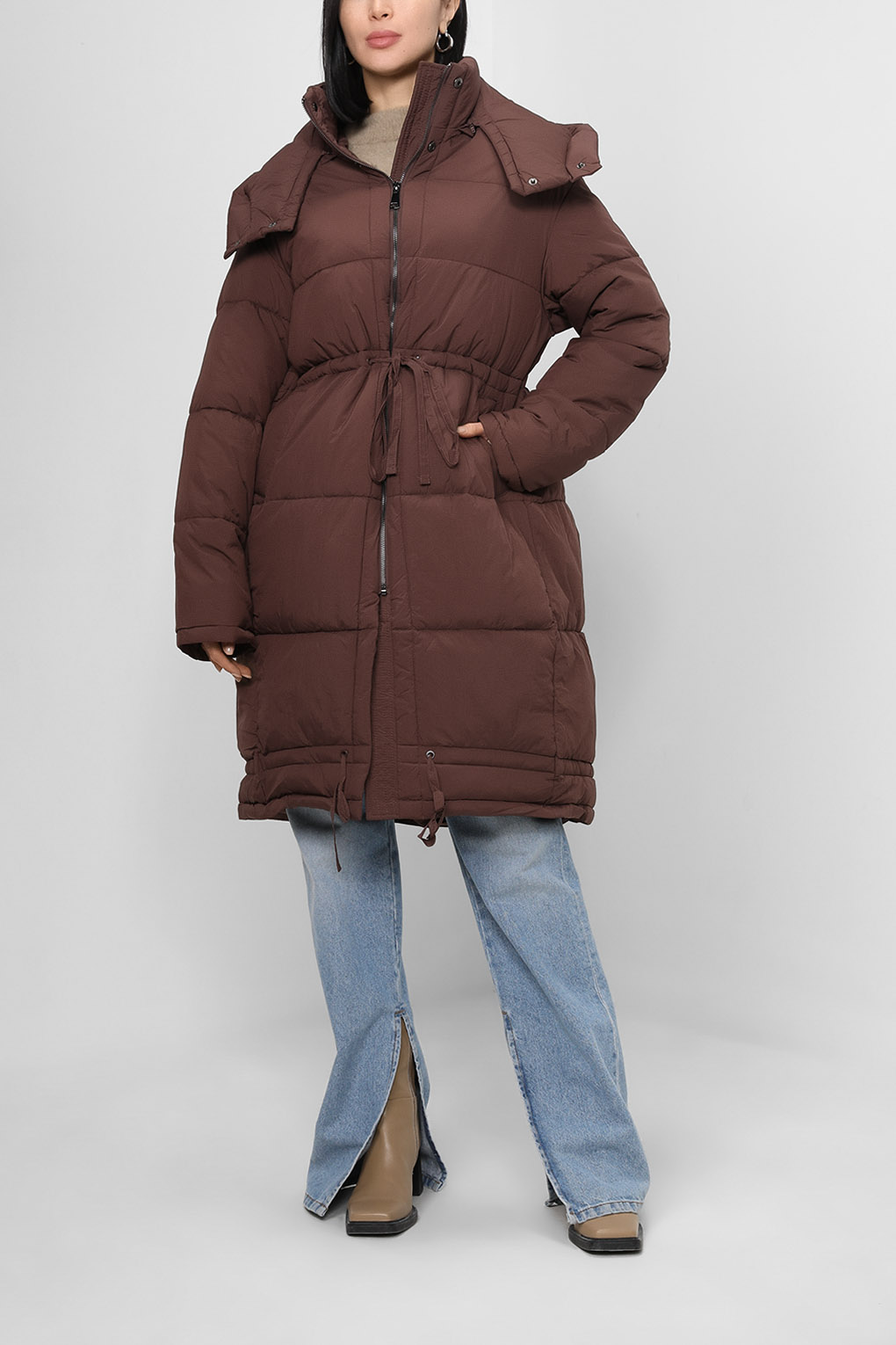 Пальто женское Belucci BL22106201CD-010 коричневое 44 RU