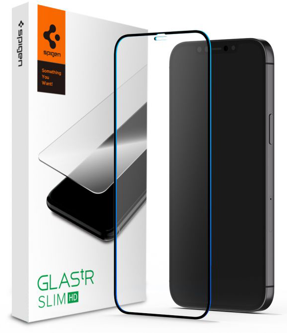 Защитное стекло Spigen Glas.tR SLIM HD (AGL01534) для iPhone 12 mini (Black)