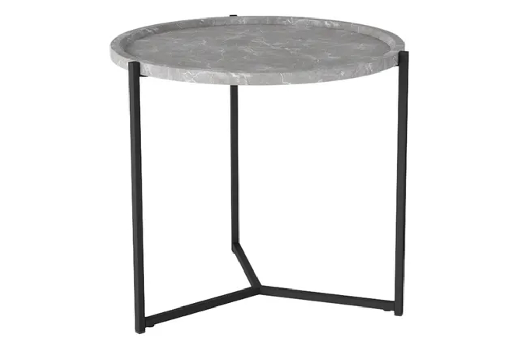 журнальный стол Калифорния мебель Бруно Серый мрамор/черный