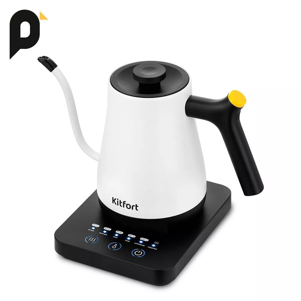 Чайник электрический Kitfort КТ-6673 0.8 л белый, черный