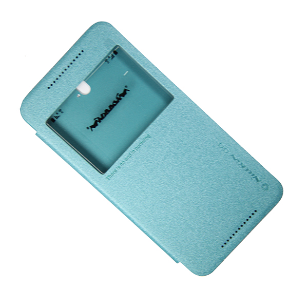 Чехол для HTC One (E9+) флип боковой пластик-кожзам с окошком Nillkin Sparkle <голубой>