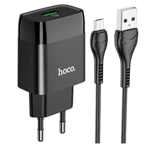 Сетевое зарядное устройство Hoco C72Qm, 1xUSB, 3 A, black