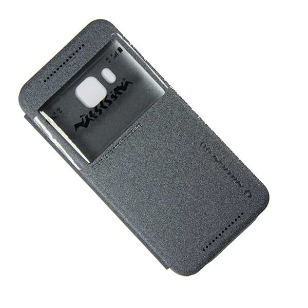 Чехол для HTC One (M9+) флип боковой пластик-кожзам с окошком Nillkin Sparkle <черный>
