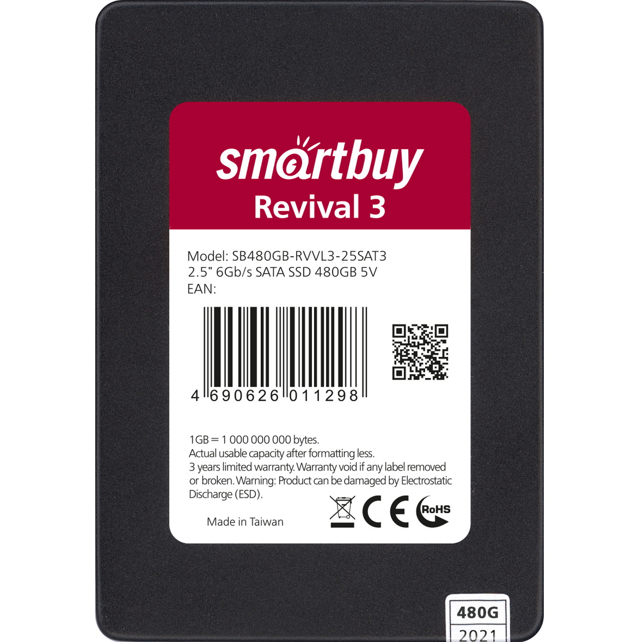 SSD накопитель SmartBuy Revival 3 2.5" 480 ГБ (SB480GB-RVVL3-25SAT3)