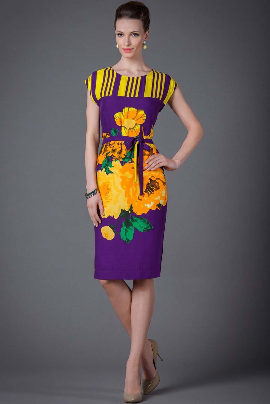 Платье женское Арт-Деко P-723 фиолетовое 44 RU