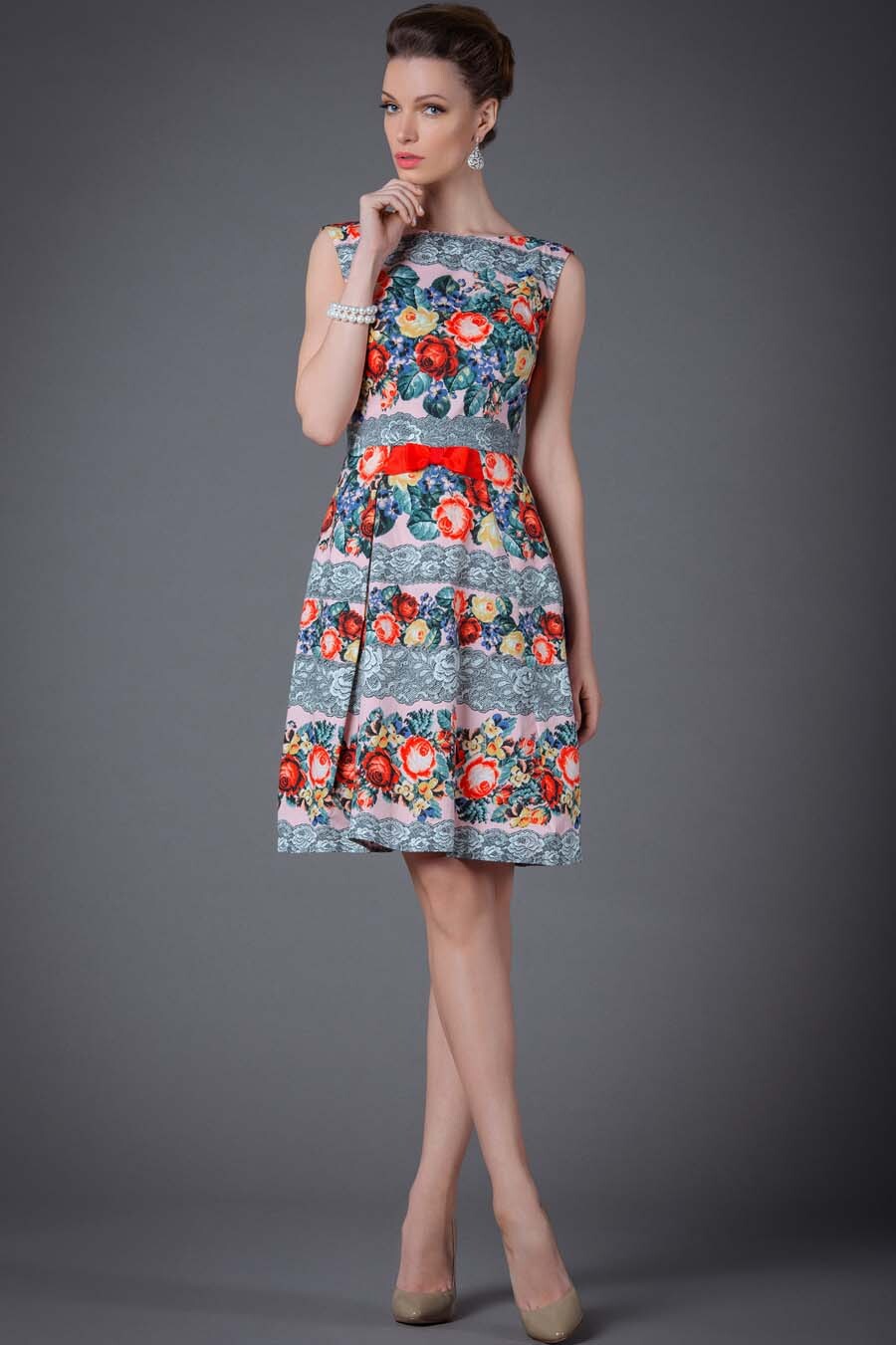 Платье женское Арт-Деко P-731 разноцветное 42 RU
