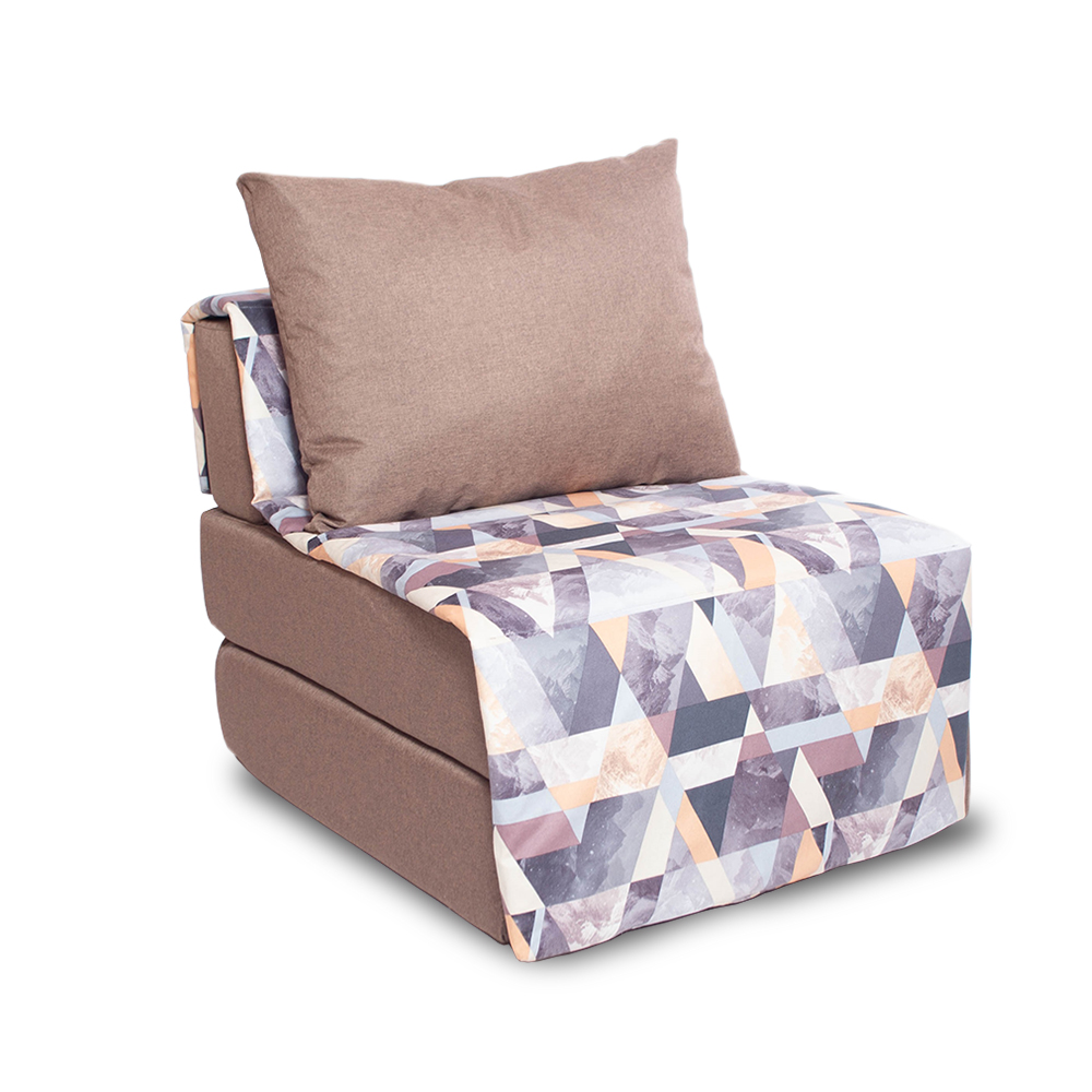 Кресло диван кровать FREEFORM ХАРВИ с накидкой рогожка коричневая, Коричневый Сноу Браун