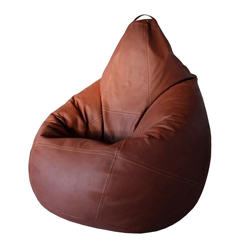 Кресло-мешок папа пуф boss brown натуральная кожа xxxl 150х100 см