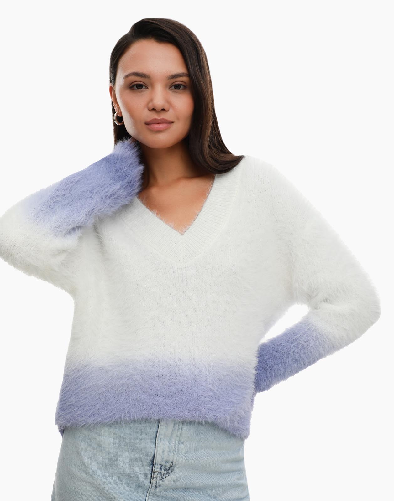 Пуловер женский Gloria Jeans GSW006189 белый S-M/164