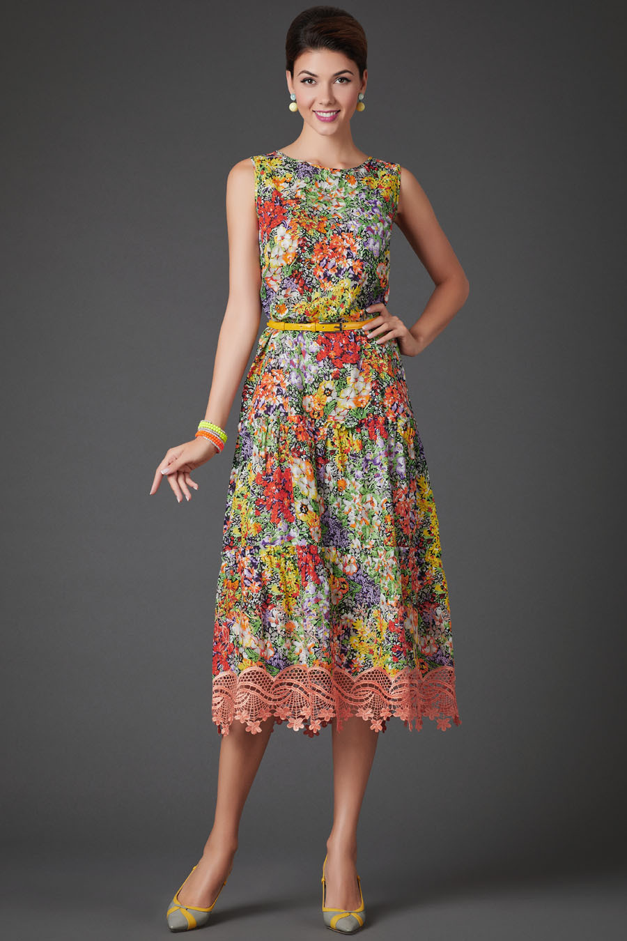Платье женское Арт-Деко P-793 разноцветное 42 RU