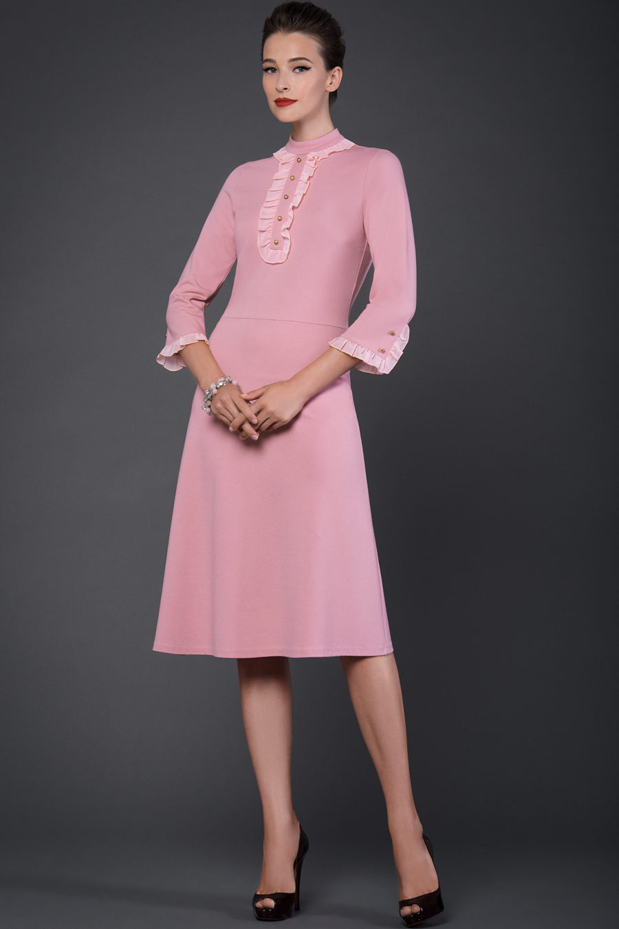 Платье женское Арт-Деко P-912 розовое 44 RU