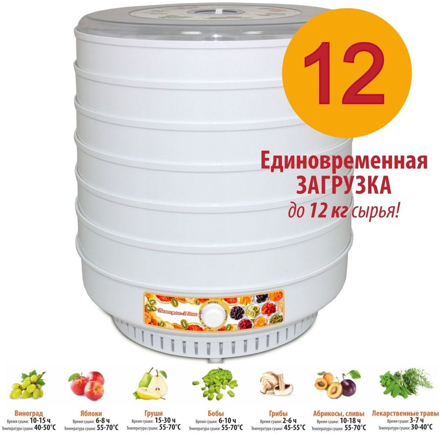 Сушилка для овощей и фруктов Спектр-Прибор Ветерок-2 Люкс, белый, 8шт