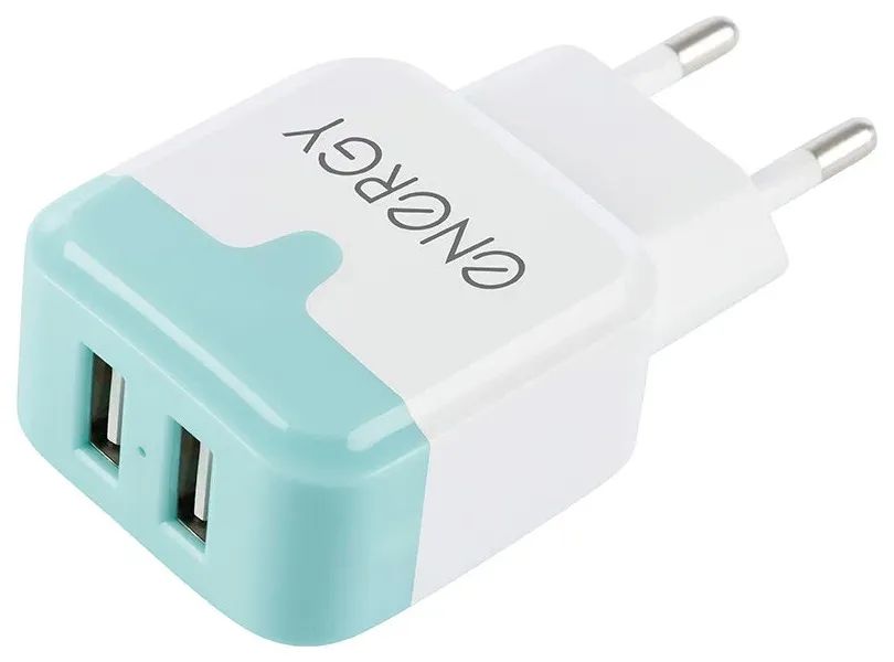 Сетевое зарядное устройство Energy ET-33, 2 USB разъема, 2,1А, белый