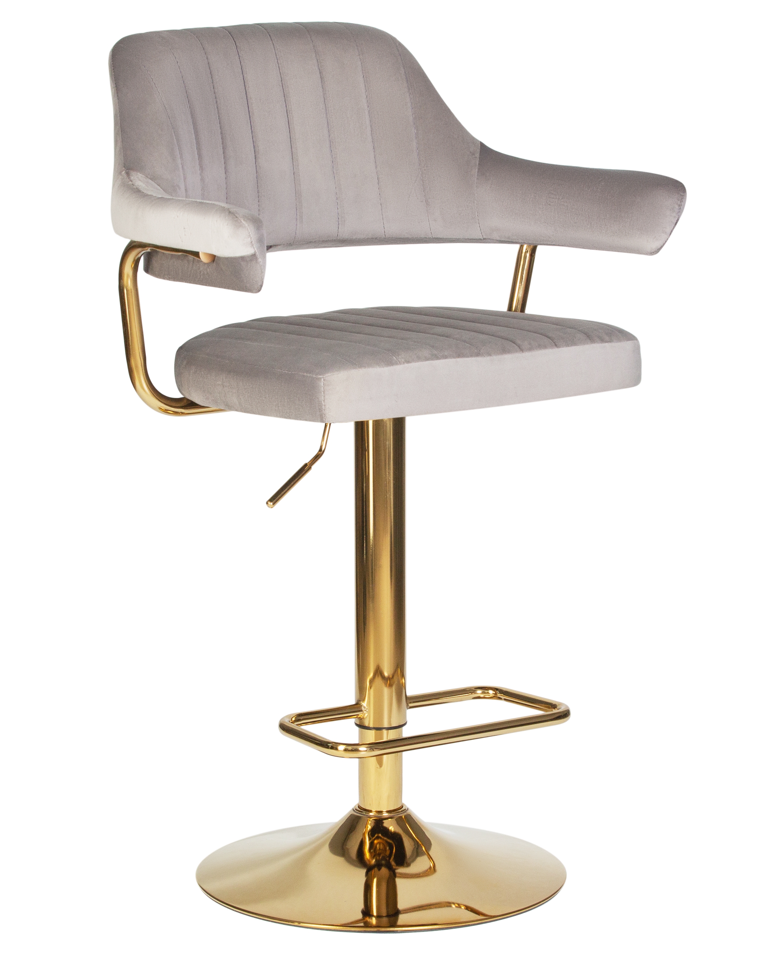 Барный стул Империя стульев CHARLY GOLD LM-5019_Golden Grey Velure, золотой/серый