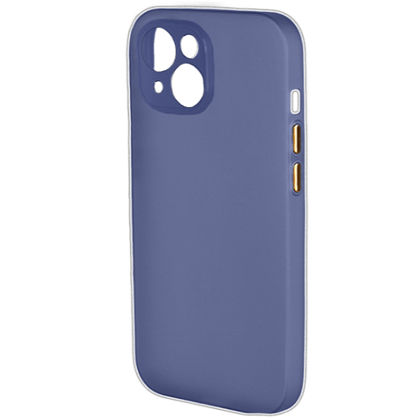 Чехол iPhone 14 Plus силиконовый Pudding Slim (с закрытой камерой), синий