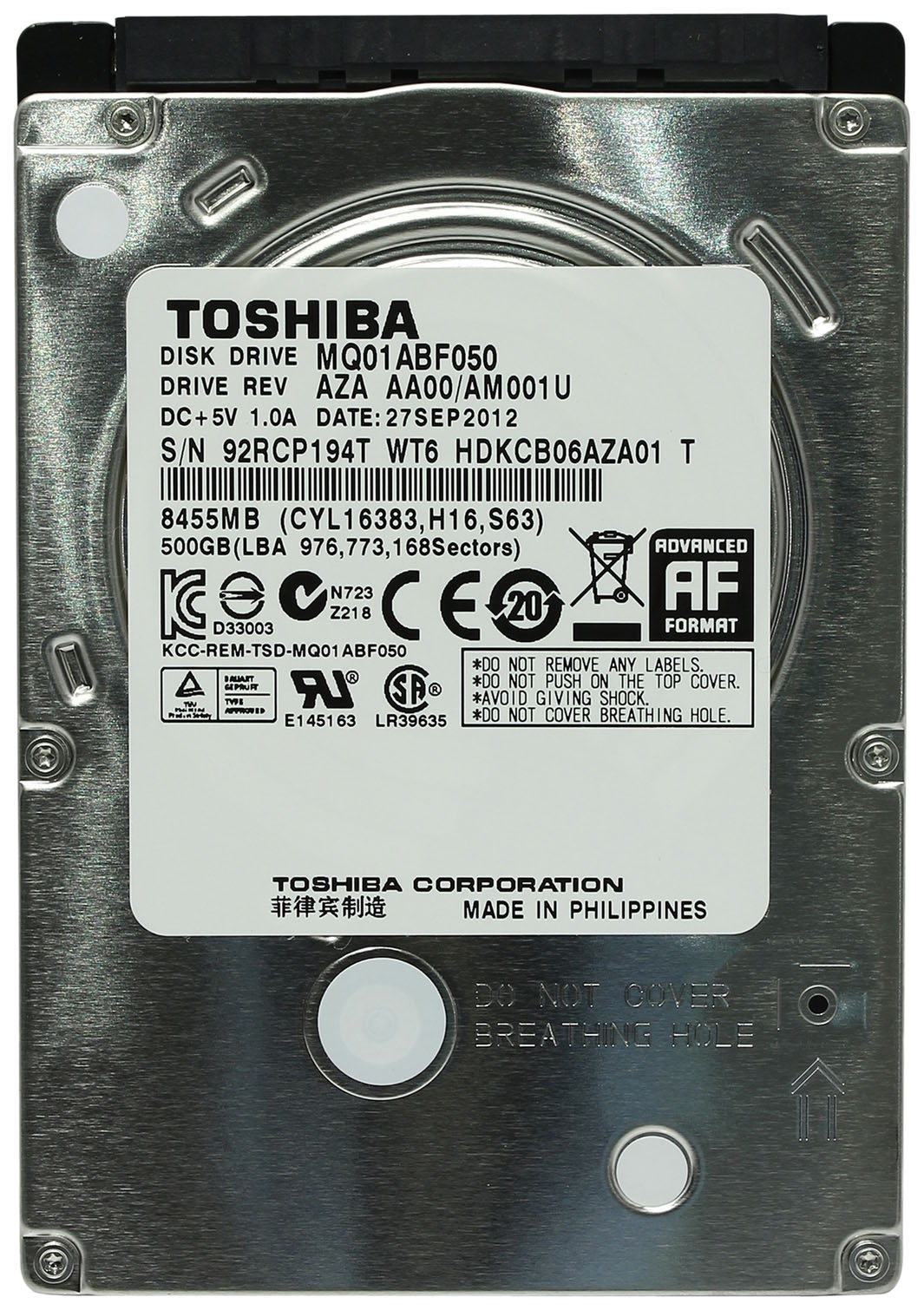 Жесткий диск Toshiba MQ 500ГБ (MQ01ABF050)