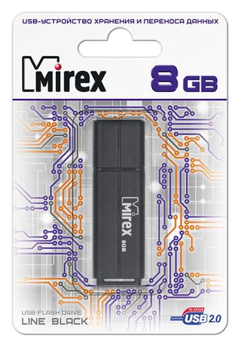 Флешка MIREX Line 8ГБ Black (13600-FMULBK08)