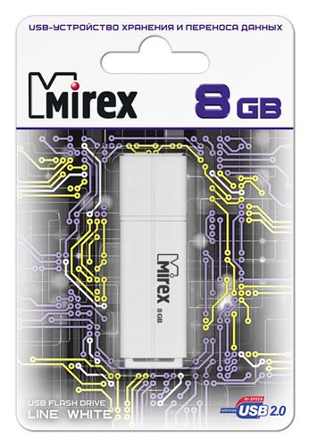 Флешка MIREX Line 8ГБ White (13600-FMULWH08)